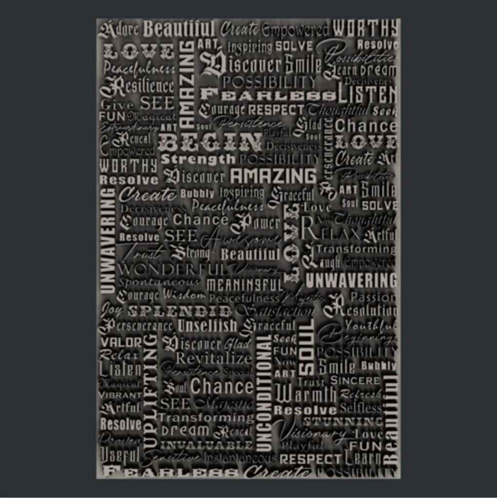 Empowering Words Silicone Stamp Texture Sheet Jewellery making with ...